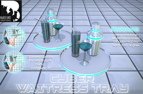 Second Life Marketplace - [BCC] Cyber Waitress Tray - Galatea - ADD ME
